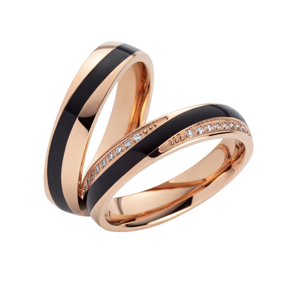 Pair of Stainless Steel Partner Rings Friendship Ring Engagement Rings ...