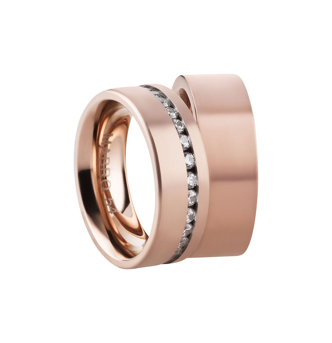 Stainless Steel Partner Rings Friendship Ring With Cubic Zirconia ...