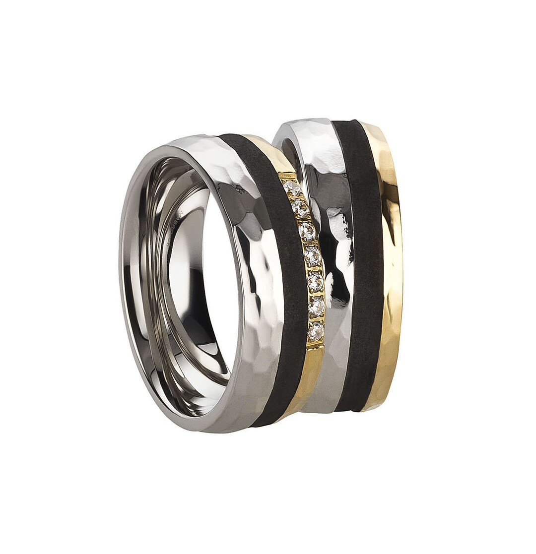 Stainless Steel Partner Rings Friendship Ring With Cubic Zirconia ...