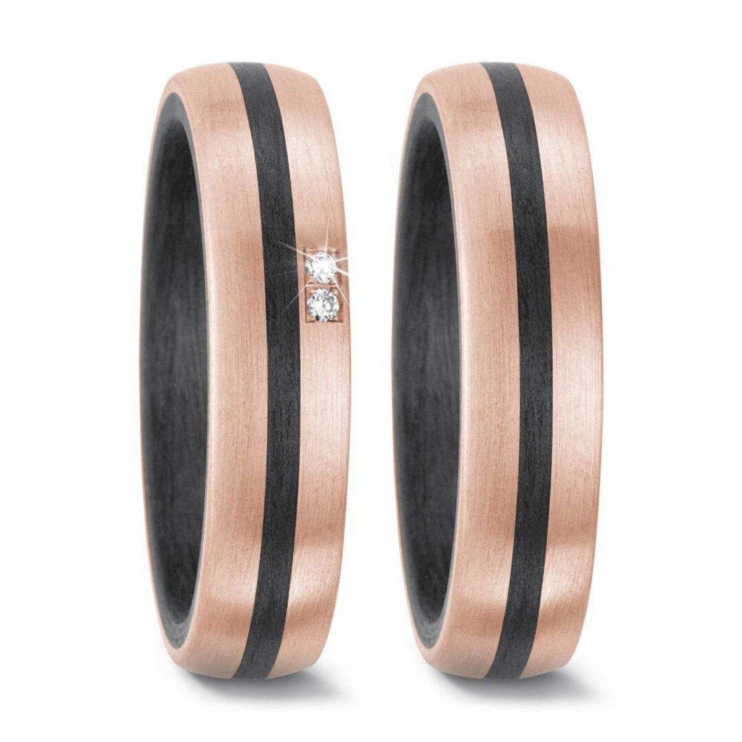 Ring Partner Rings Engagement Rings Wedding Ring With Titanium / Carbon ...