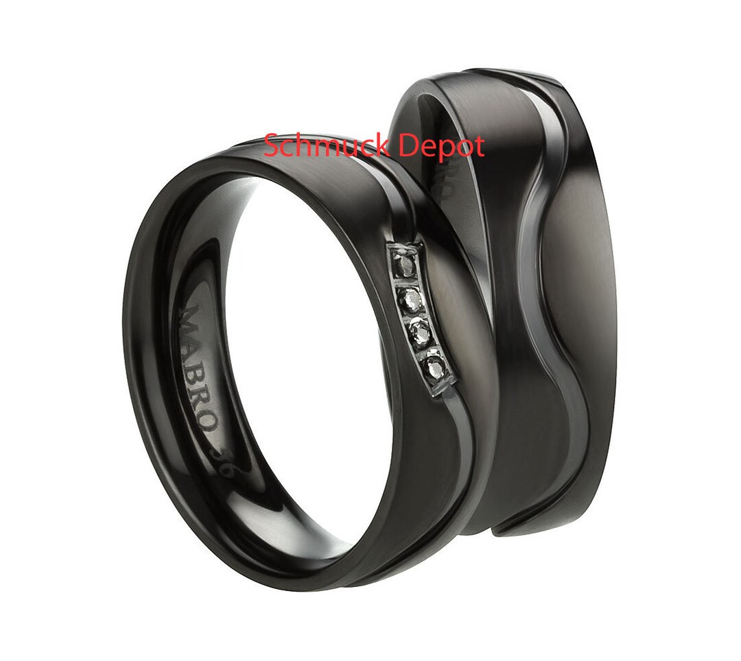 Pair of Stainless Steel Partner Rings Friendship Ring Engagement Rings ...