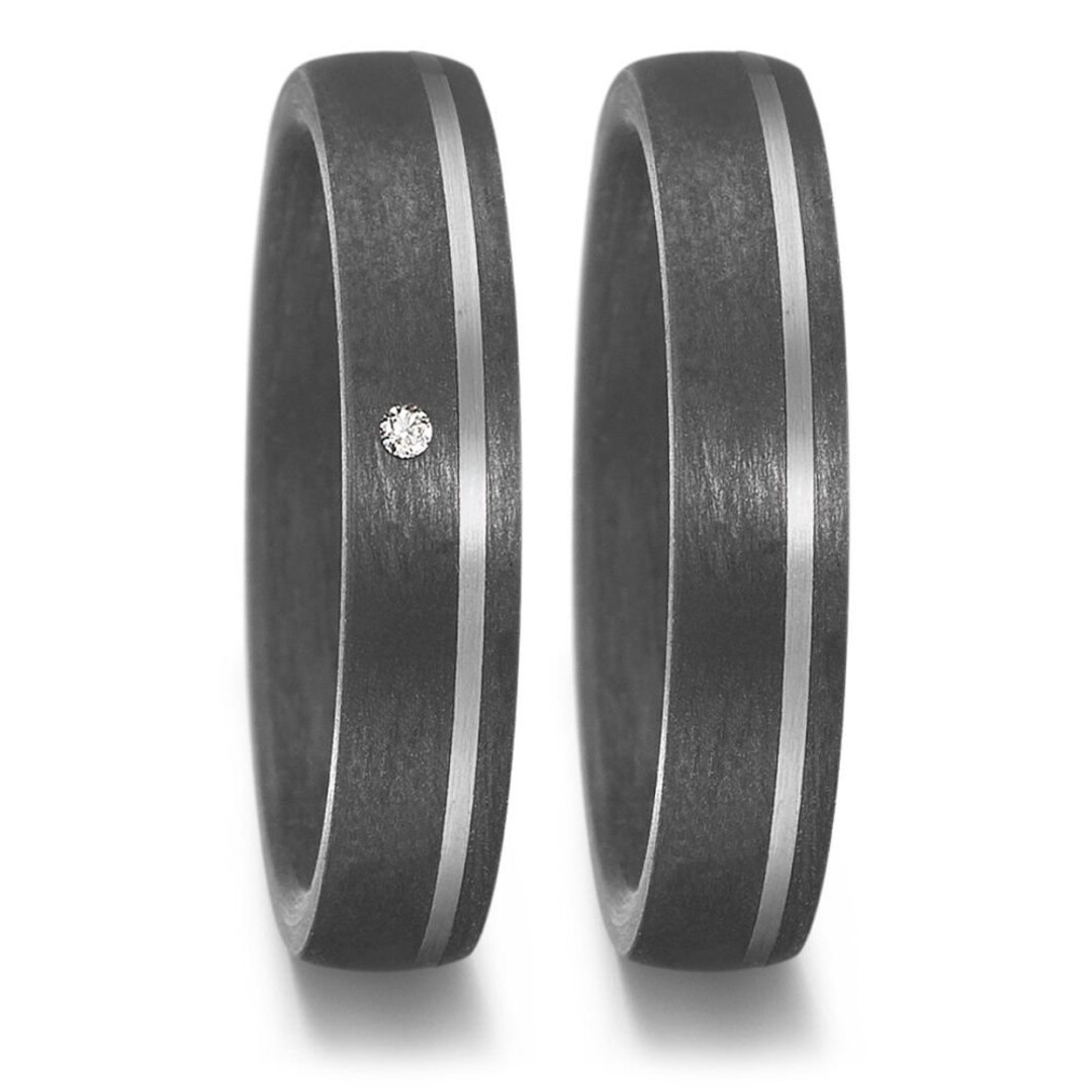 Ring Partner Rings Engagement Rings Wedding Ring With Titanium / Carbon ...