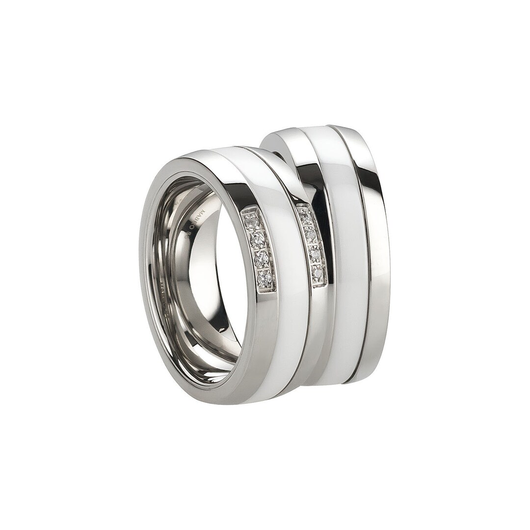 Pair of Stainless Steel Friendship Ring Partner Ring Engagement Rings ...