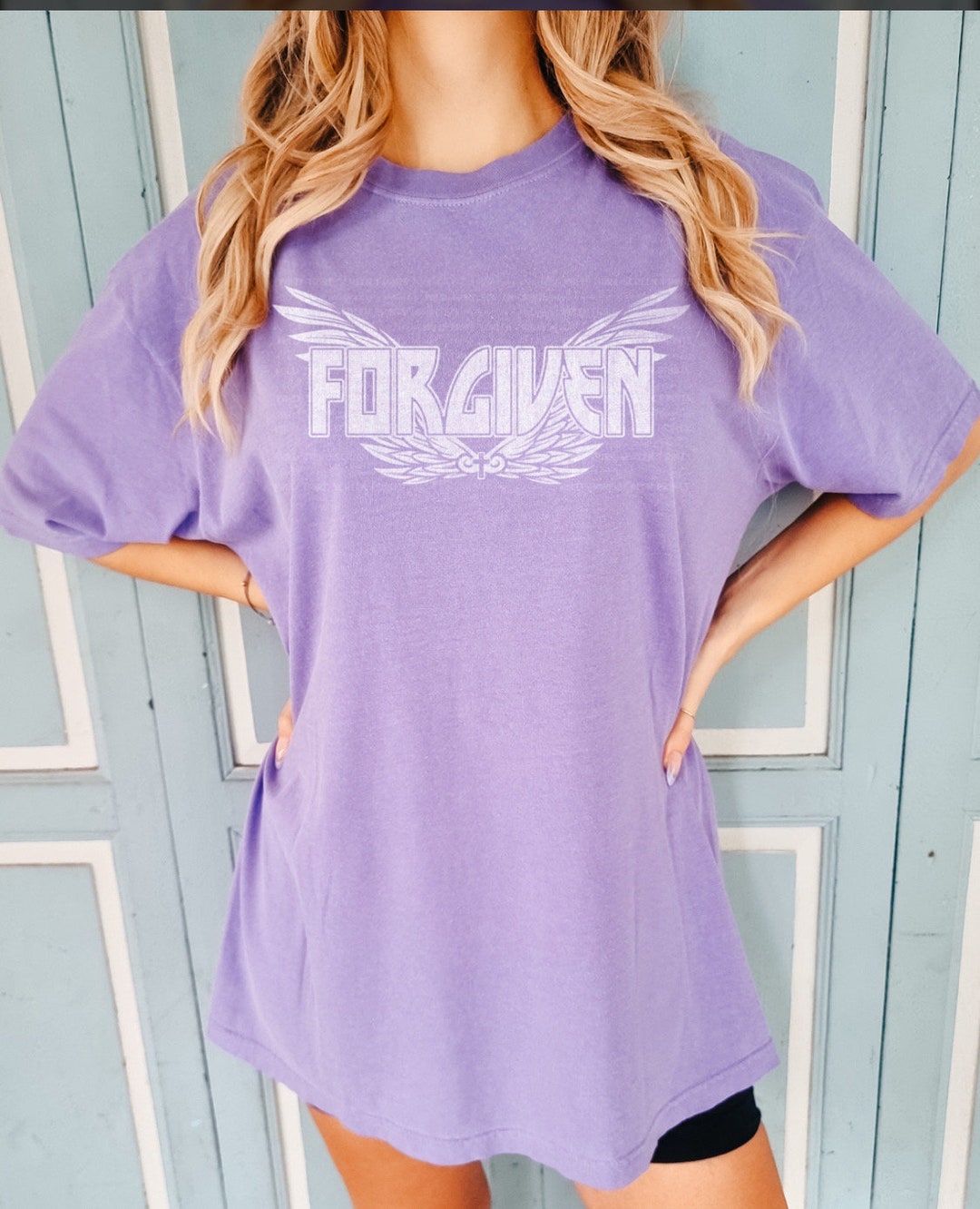 Forgiven With Wings T-shirt Available in Gray or Purple - Etsy