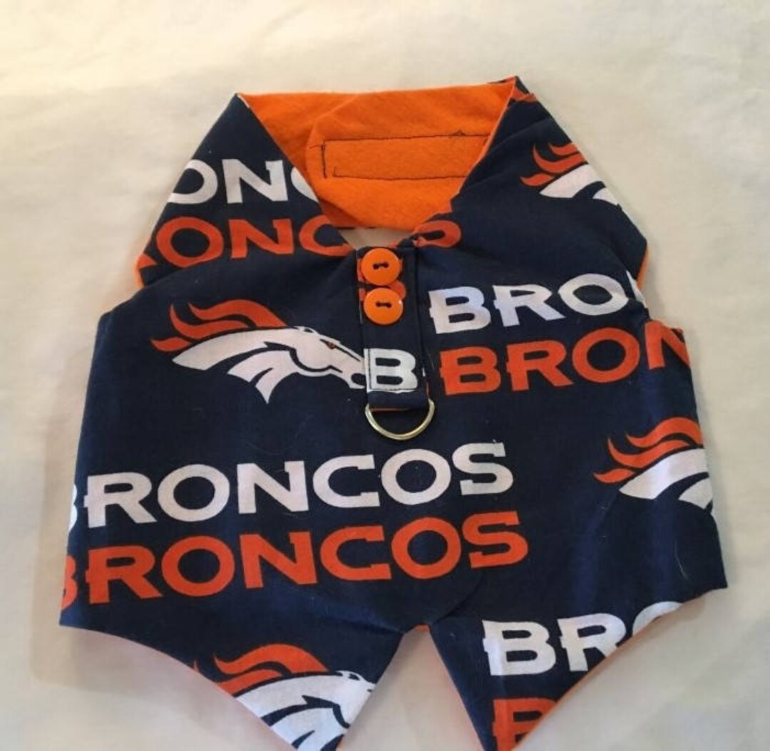 Denver Bronco Dog Vest/harness - Sturdy Print Cotton, Flannel Lining ...