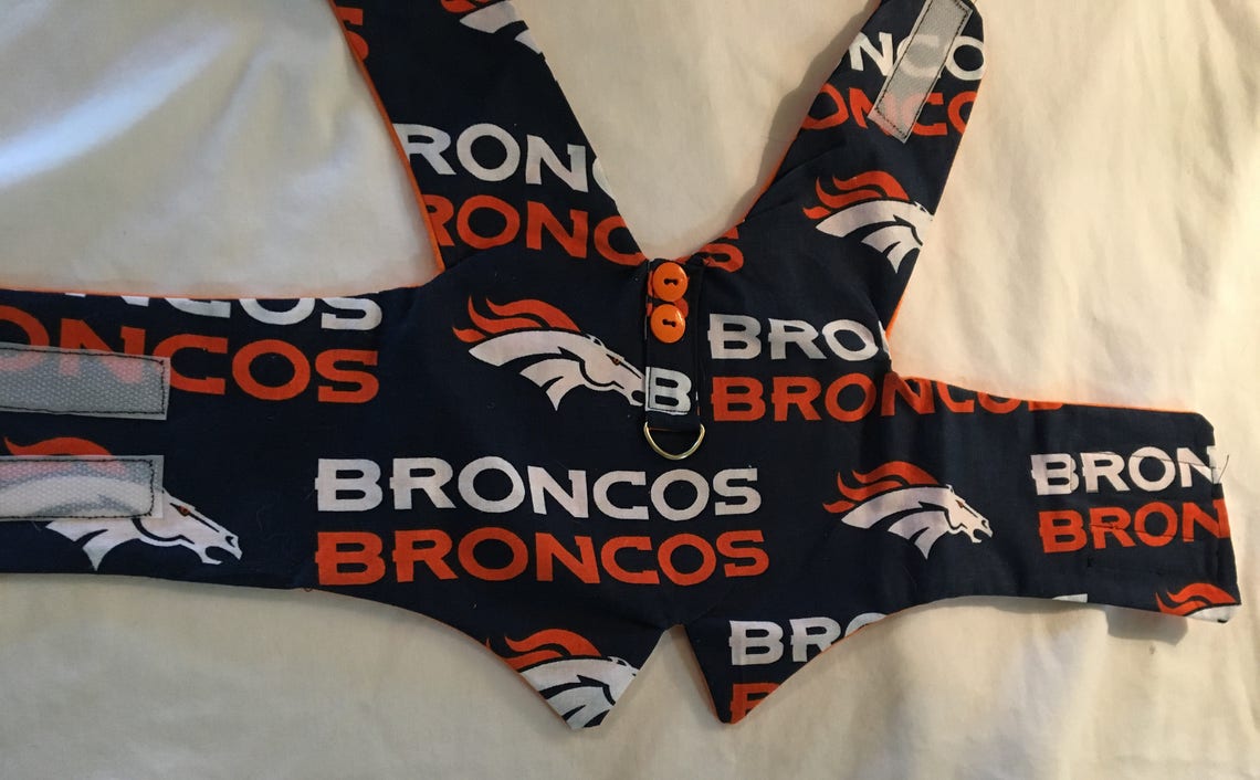 Denver Bronco Dog Vest/harness Sturdy Print Cotton Flannel - Etsy