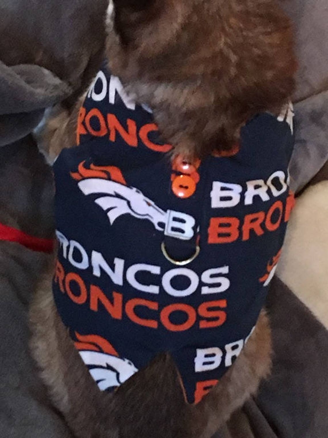 Denver Bronco Dog Vest/harness Sturdy Print Cotton Flannel - Etsy
