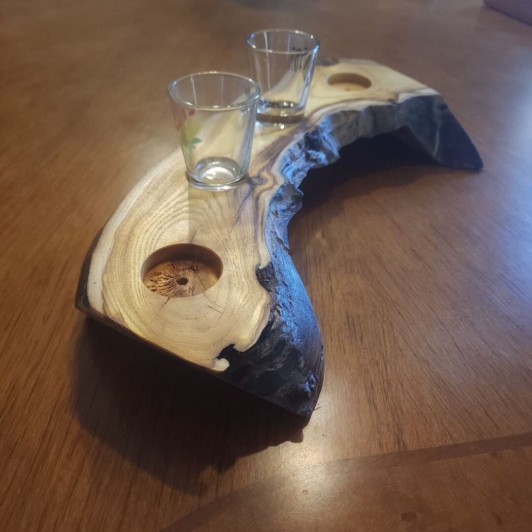 Live Edge Shot Glass Tray - Etsy
