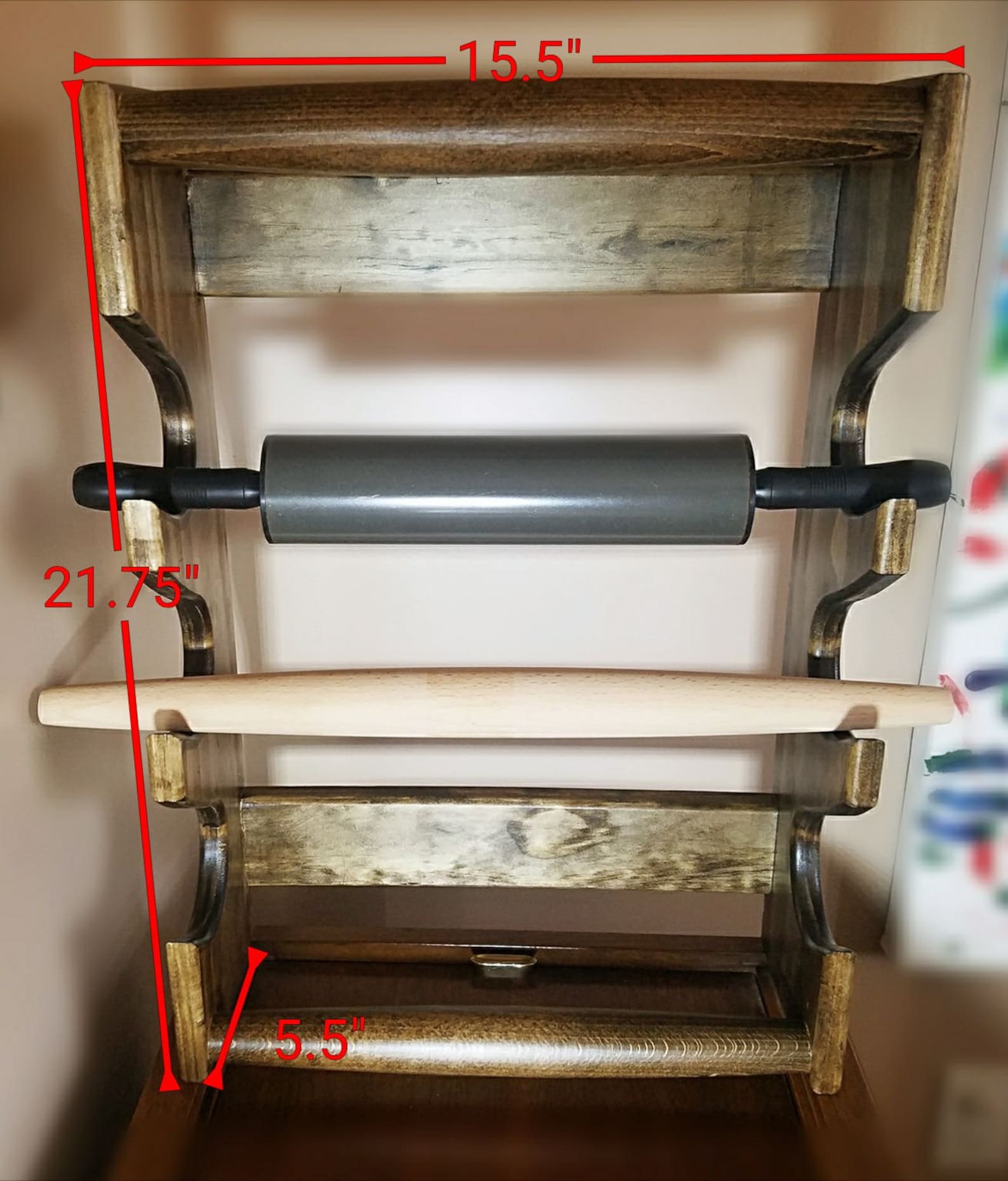 Handmade Wood Rolling Pin Holder - Etsy