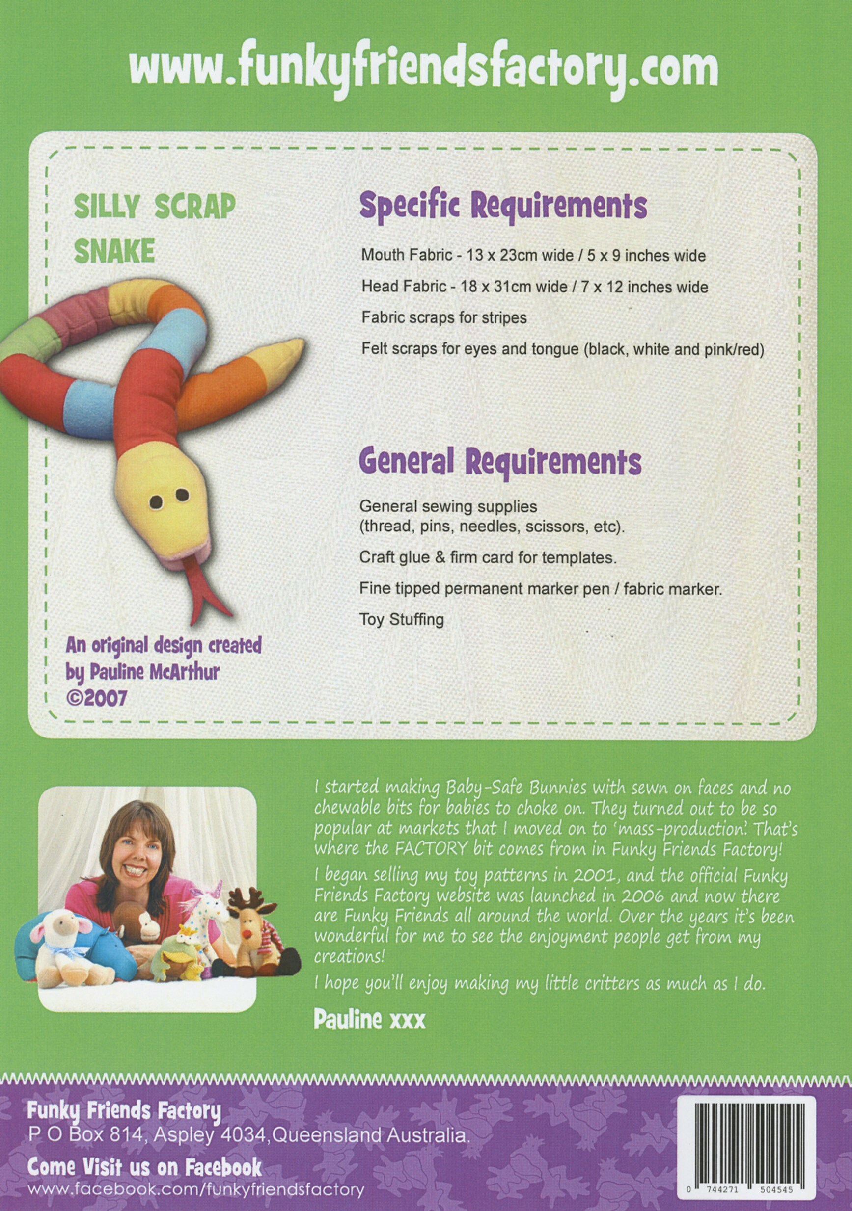 Silly Scrap Snake a Soft Toy Pattern by Funky Friends Factory - Etsy