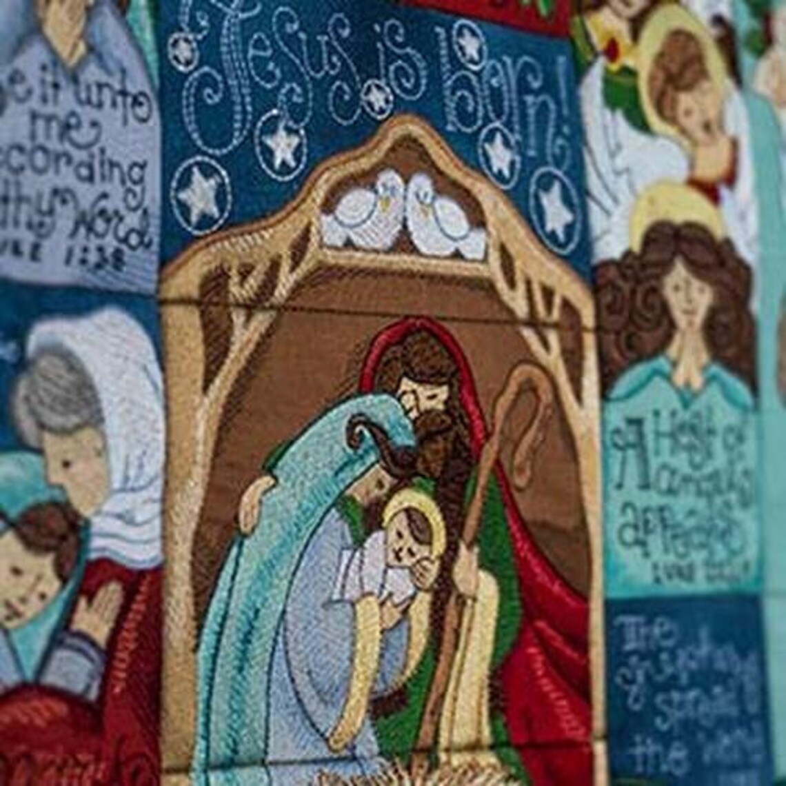 Nativity Story by Krista Hamrick Embroidery Design Tiling - Etsy
