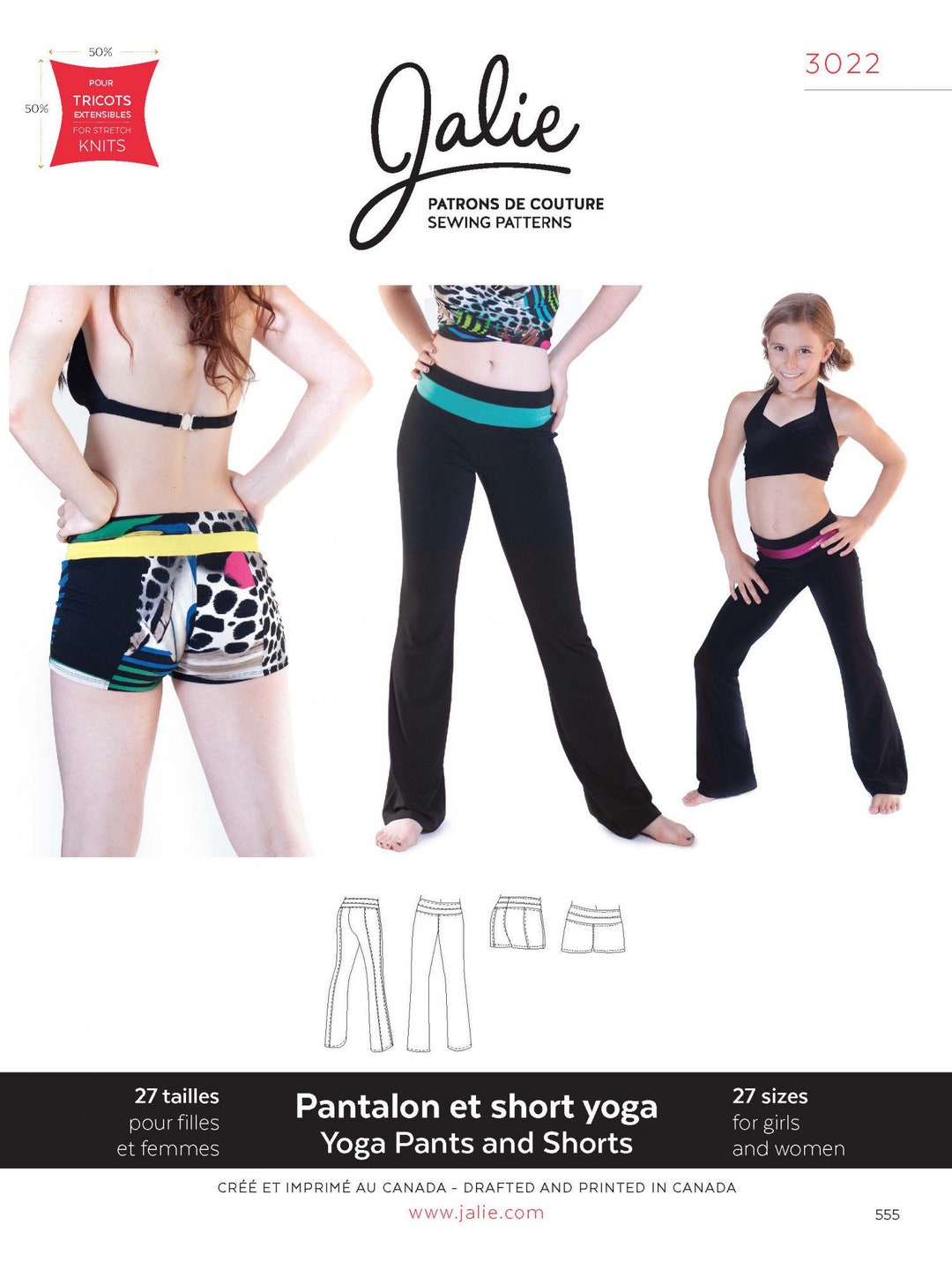 Yoga Pants and Shorts Pattern, Jalie JAL3022 - Etsy