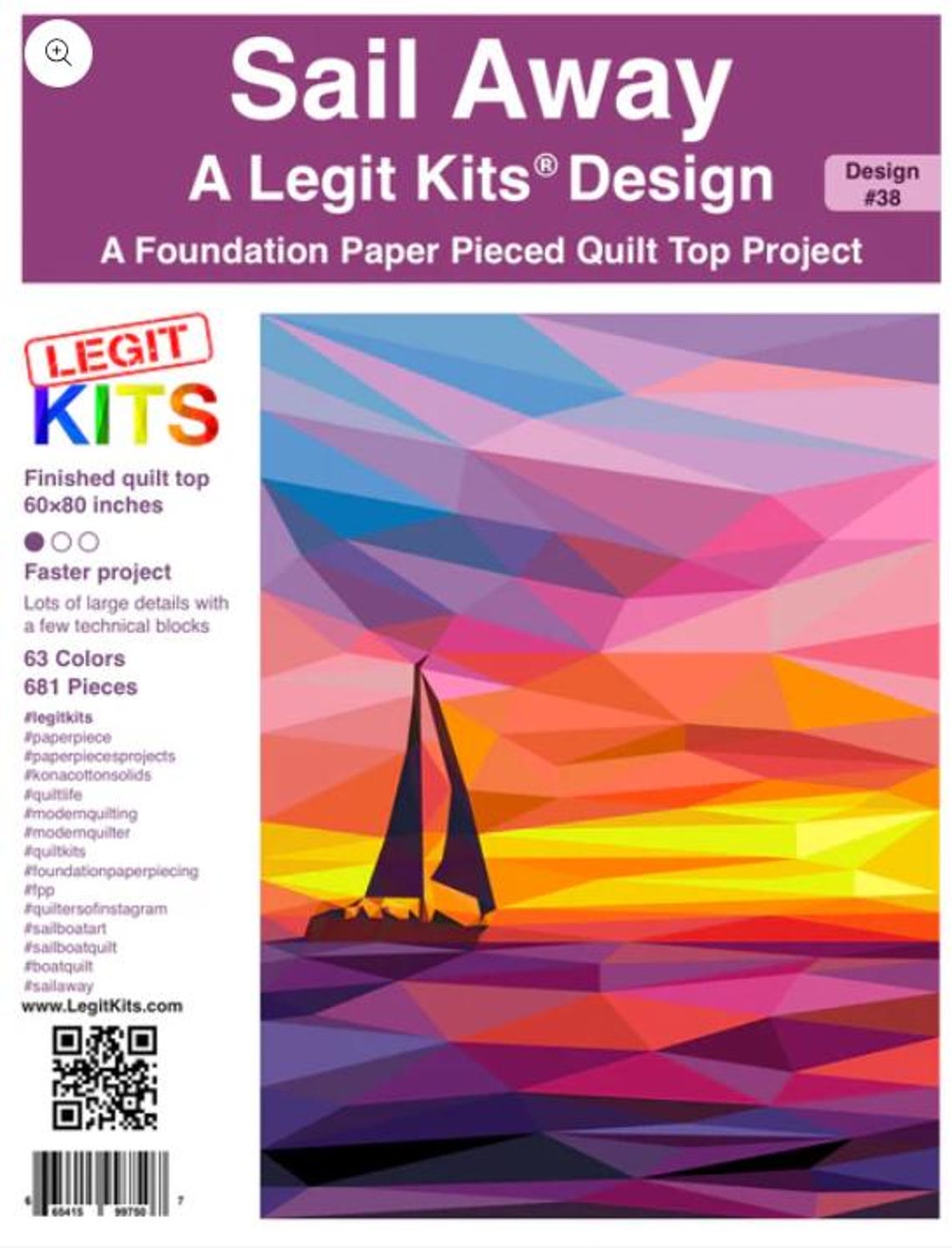 Legit Kits - Large Foundation Paper Pieced Quilt Top Project (60X80 ...