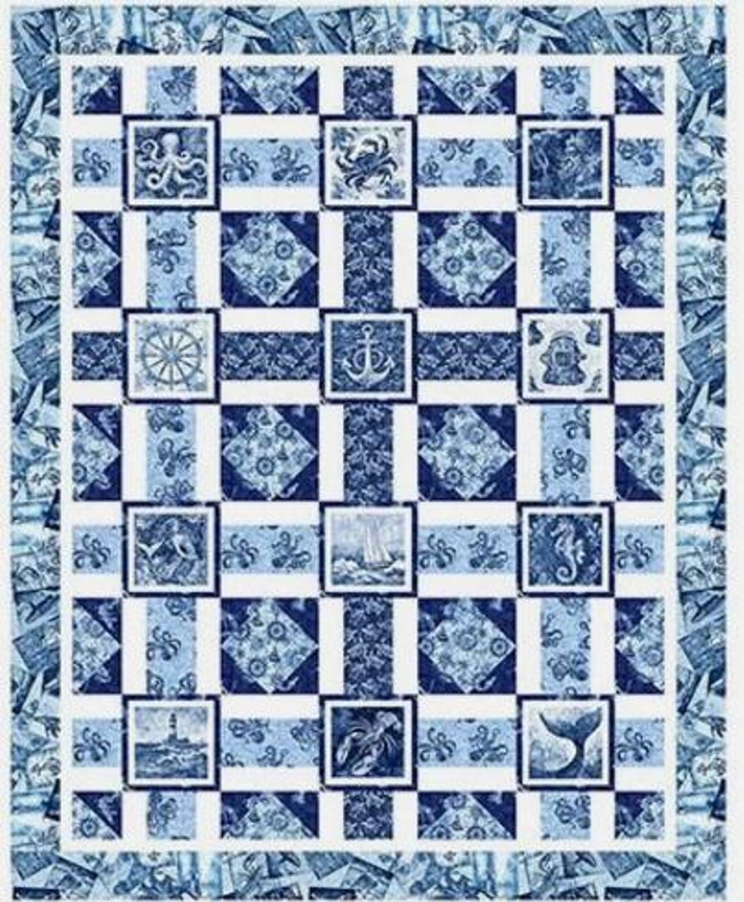 Deep Blue Sea Quilt Kit #3 Featuring Ocean Blues Collection From QT ...