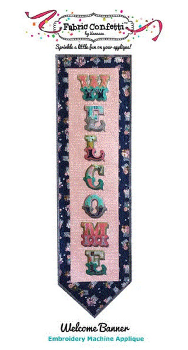 Welcome Banner Machine Embroidery Design on CD by Fabric - Etsy