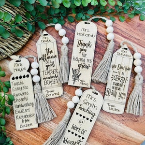 Teacher Appreciation Gift, End of Year Gift Idea, Teacher Bookmark ...