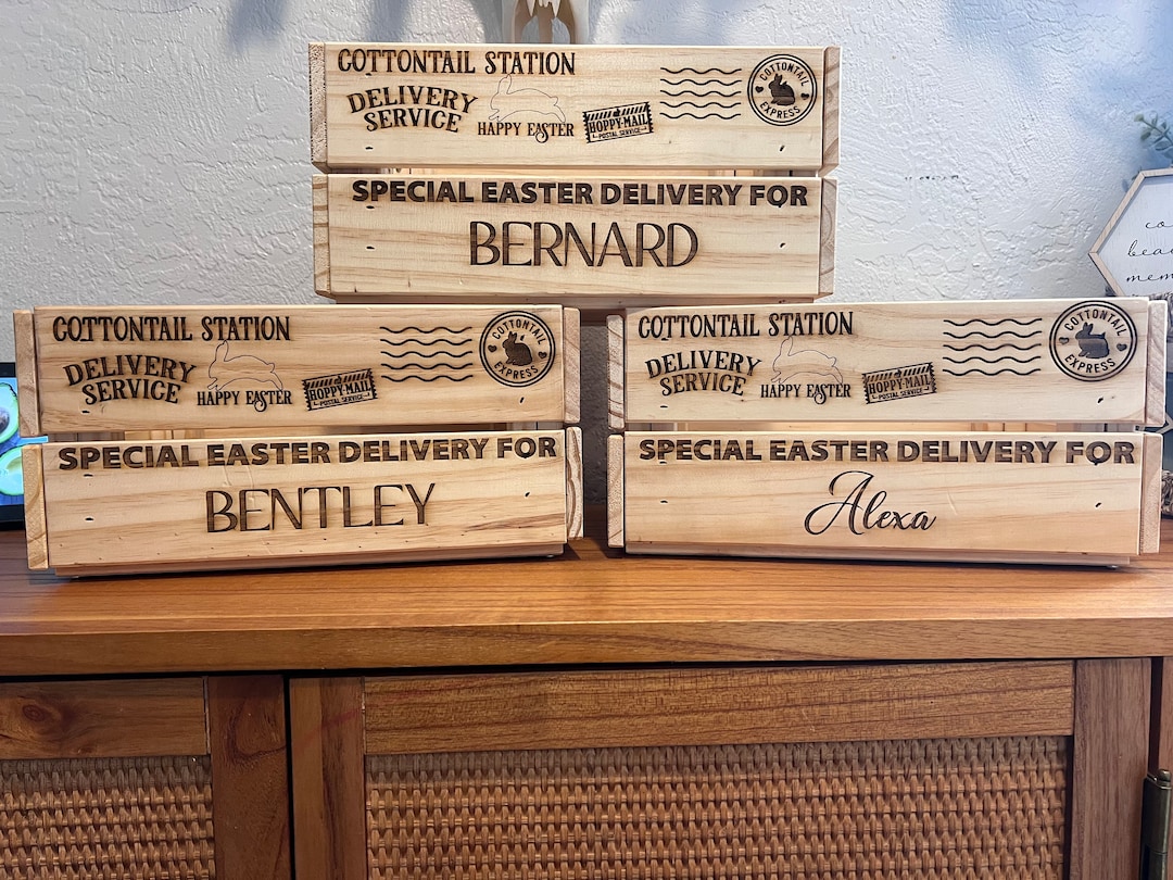 Personalized Easter Crate Box, Wooden Easter Crate, Kids Easter Box ...