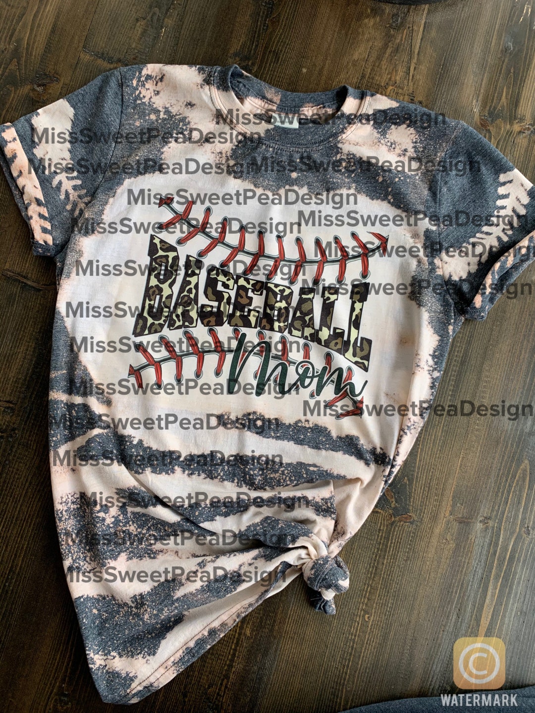 Baseball Mom Tee/distressed Shirt/ Bleached Shirt/ Baseball - Etsy