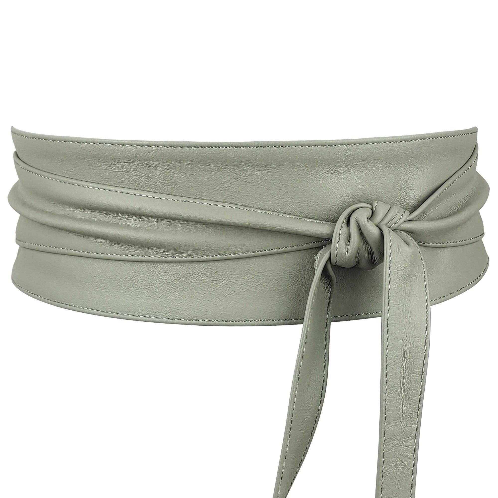 Light Gray Obi Belt Made From Genuine Leather • Corset Leather Belt ...