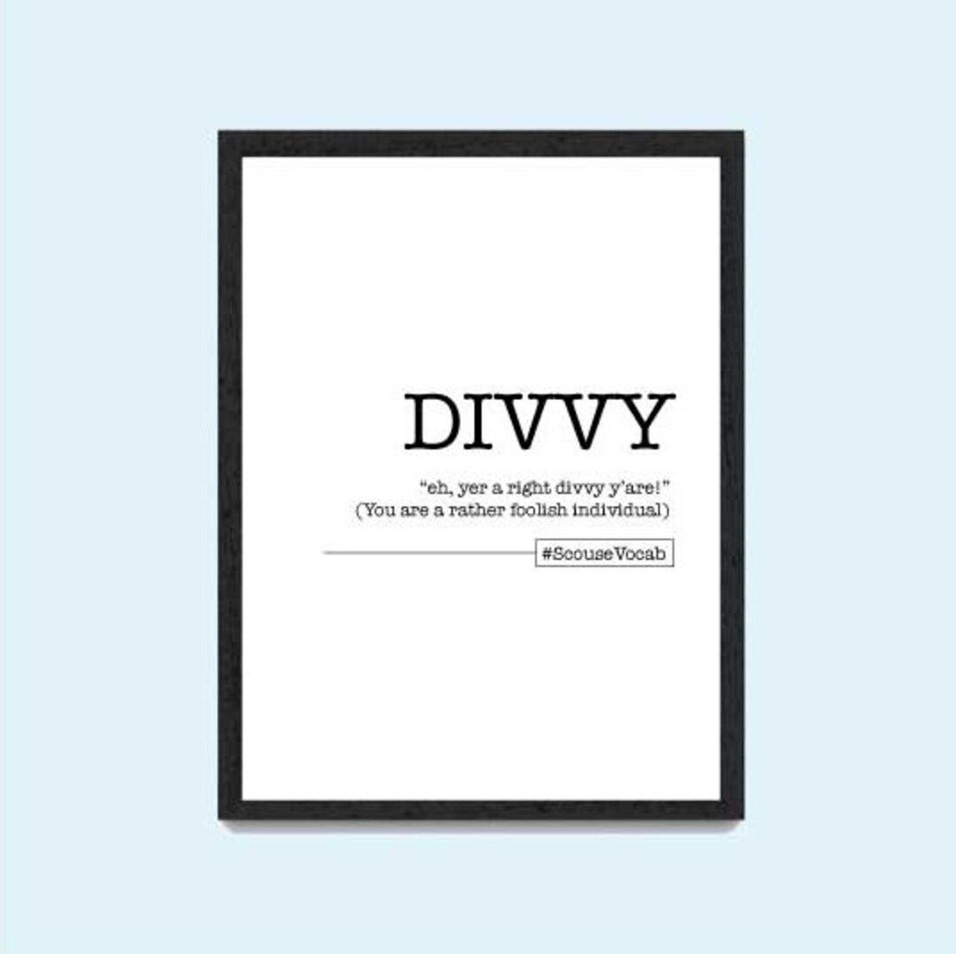 Liverpool DIVVY Scousevocab A4 Print Words Saying Wall Art. Scouse ...