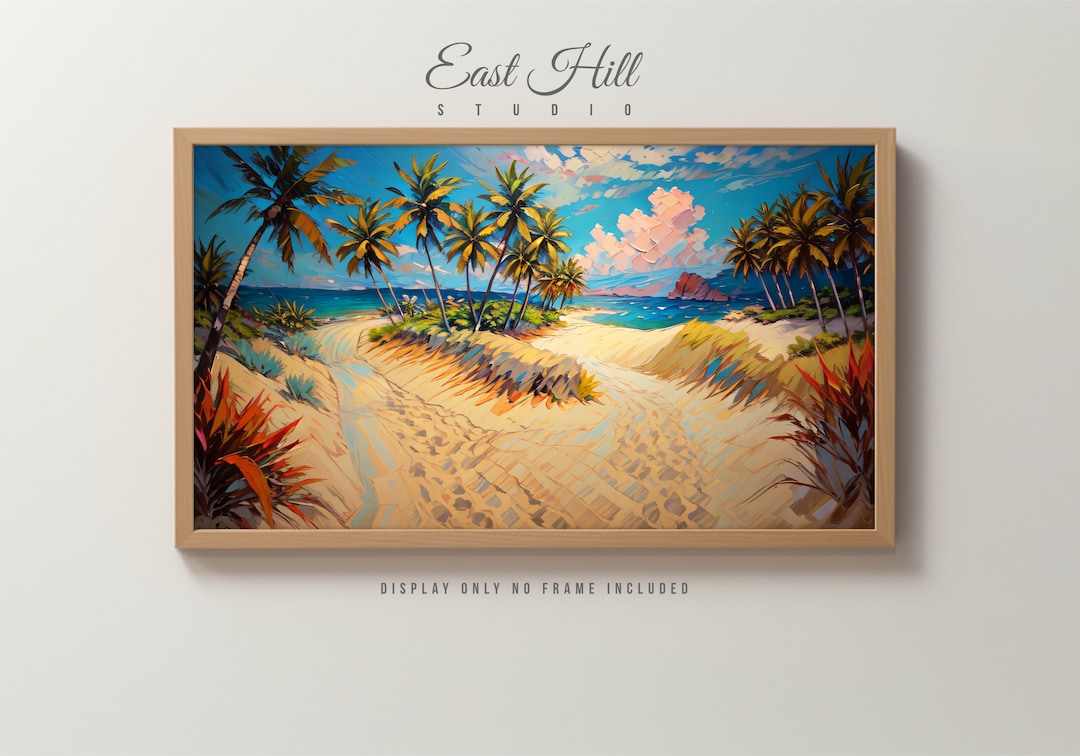 Coastal Wall Art Impressionist Tropical Coast Print Tropical Island Art ...