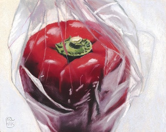 Colorful Bell Peppers Original Modern Impressionism Oil Pastel - Etsy