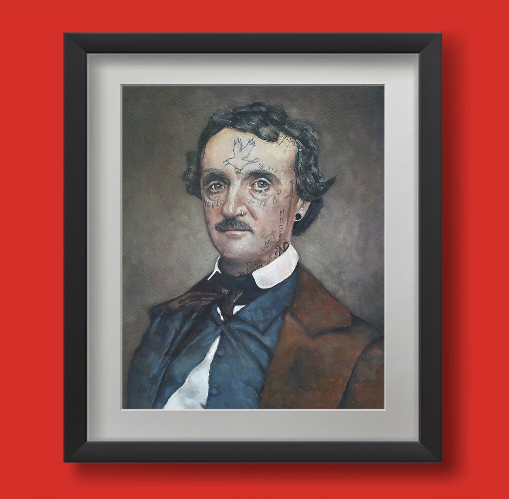 Edgar Allen Poe Portrait Digital Poster Alternate Universe Series ...