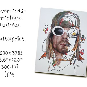 Kurt Cobain Portrait 2 Nevermind Digital Print Nirvana Rock Poster ...