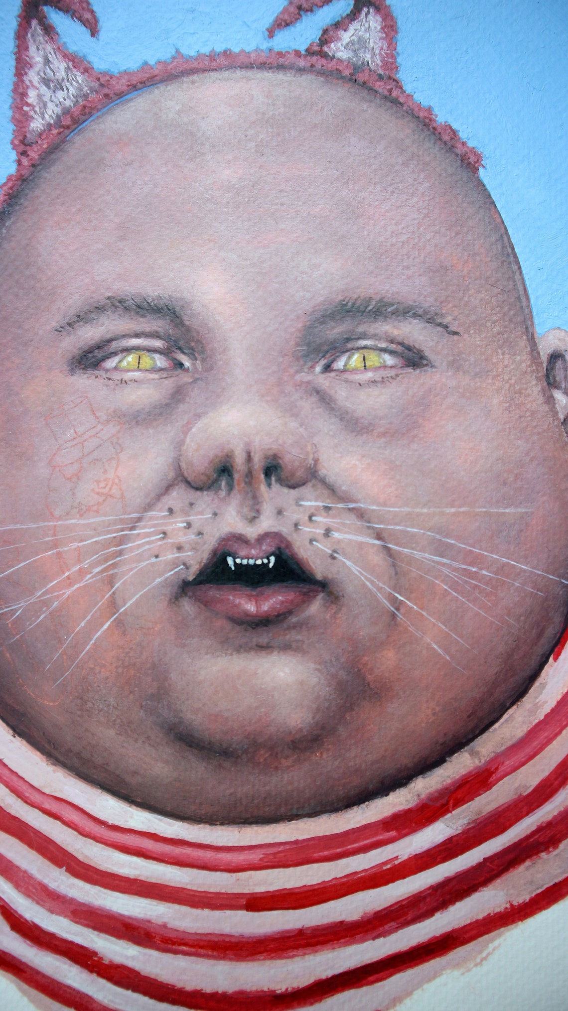 The Return of the CATMAN Oil Painting Cute Monster Villain - Etsy