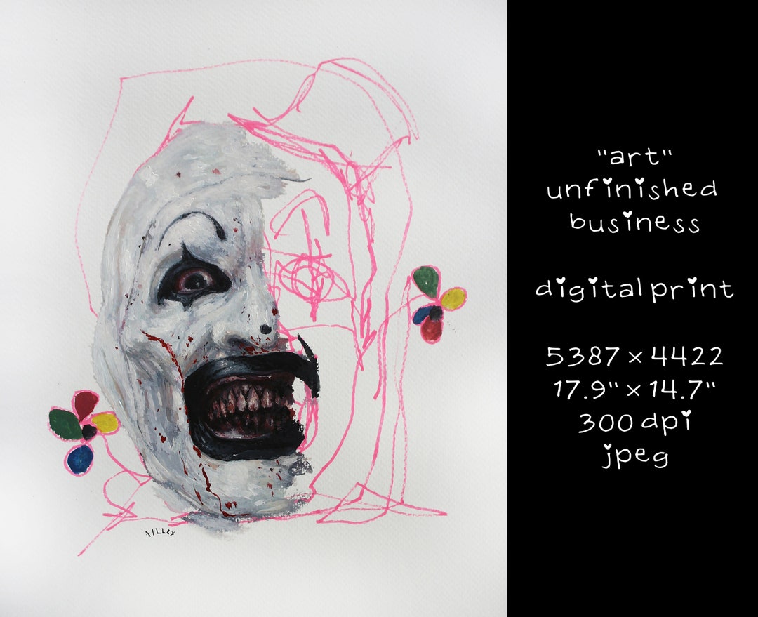 Art the Clown Digital Poster Terrifier Monster Unfinished Business ...