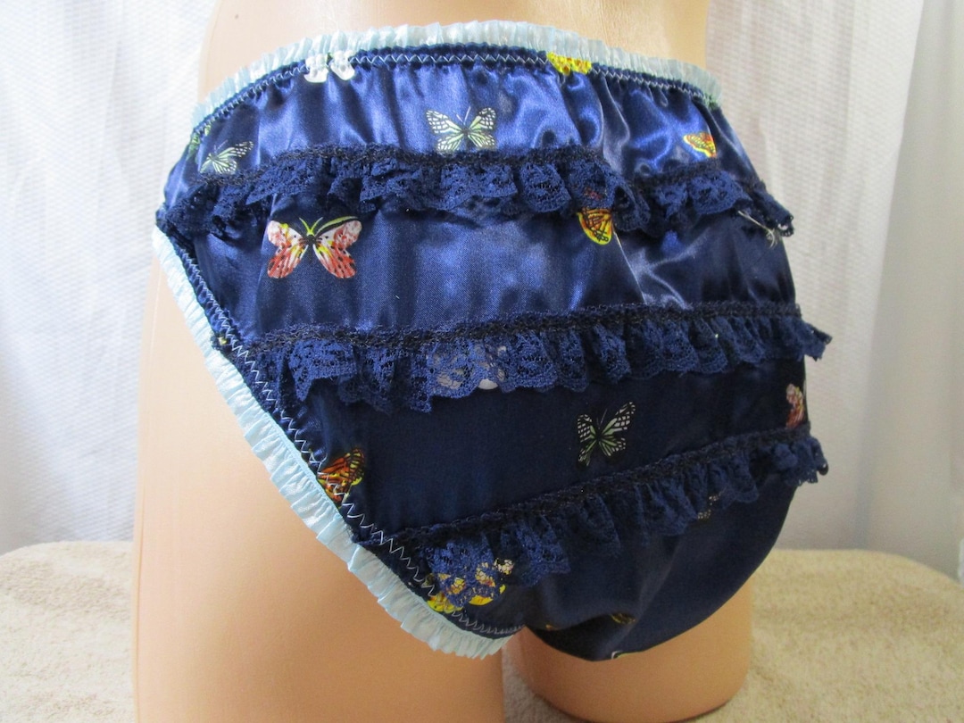 Satin Prints French Cut High Leg Man Panty, Wider Spaced Lace Butt ...