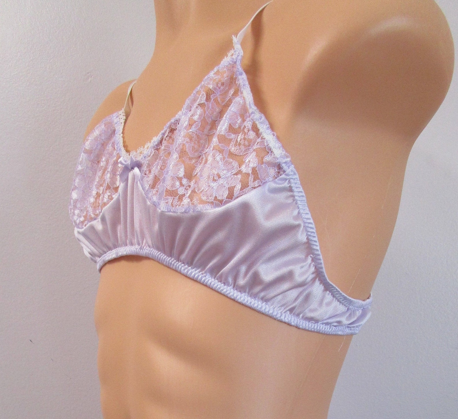 Nylon Tricot And Semi Sheer Lace Cup Unlined Fun Bra Made To Etsy