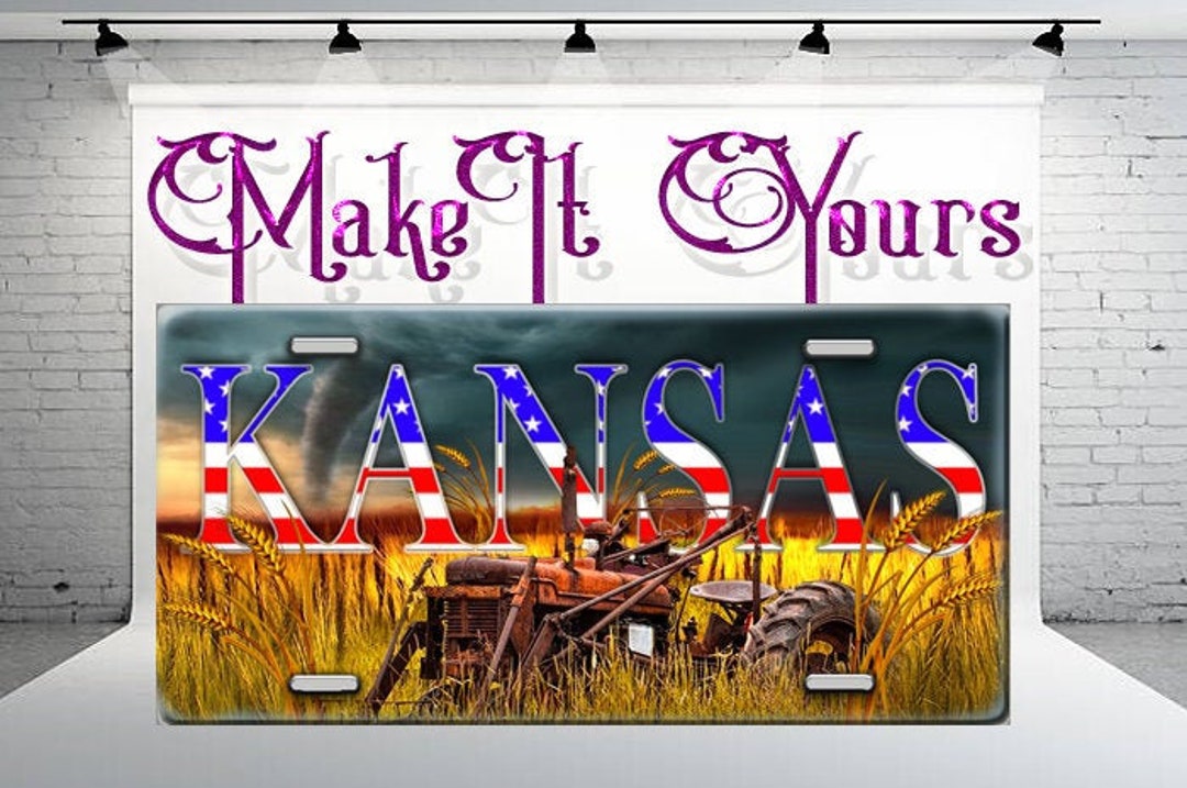 Kansas License Plate / State License Plate / Sunflower State / Red ...