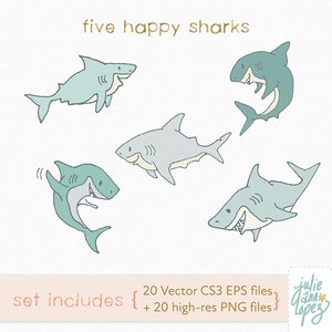 Shark Clipart / Sea Life / Downloadable Clip Art / Commercial Use ...