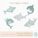 Shark Clipart / Sea Life / Downloadable Clip Art / Commercial - Etsy