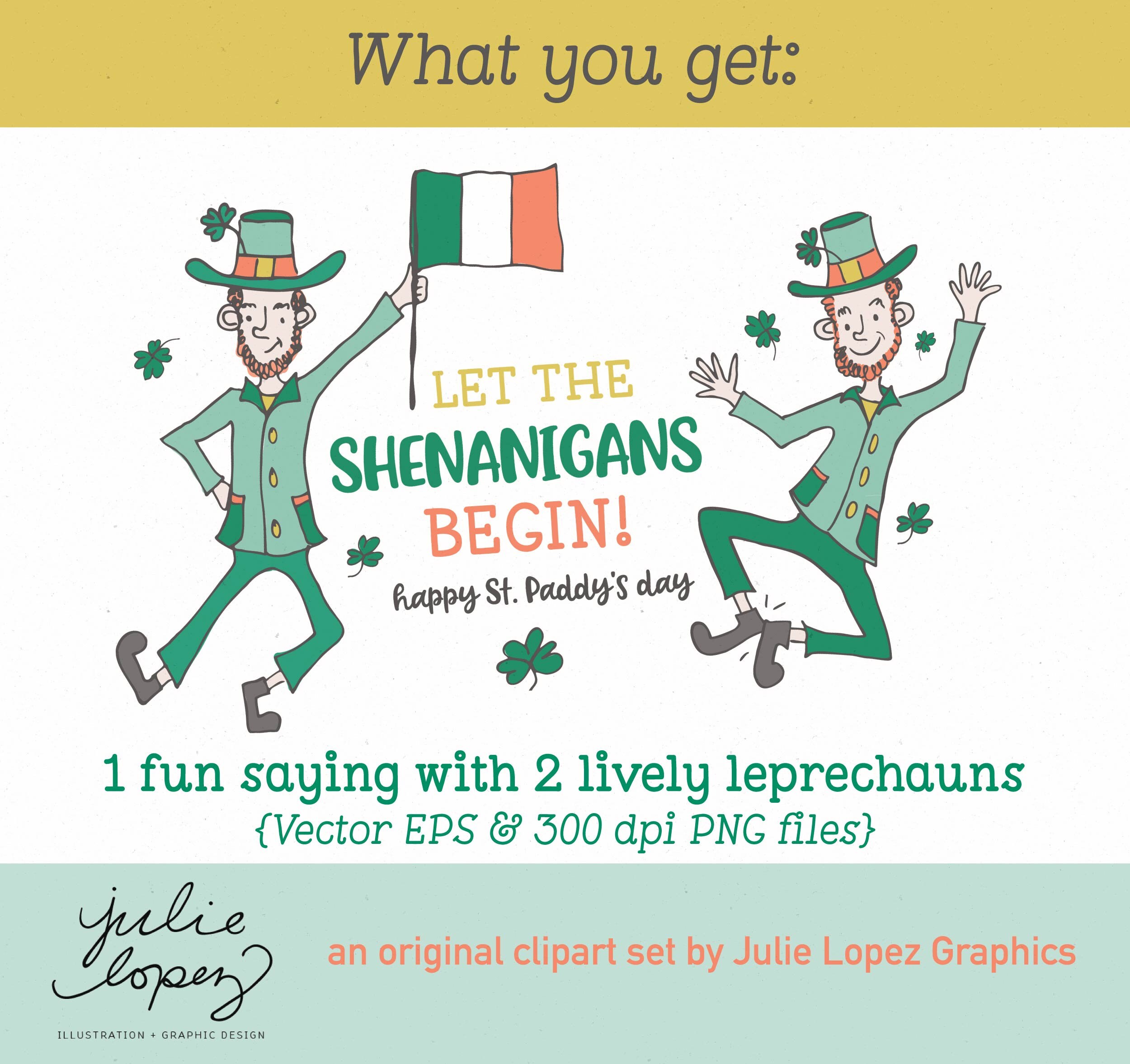 St Patrick's Day Clip Art Clipart / Leprechaun / Cute / - Etsy
