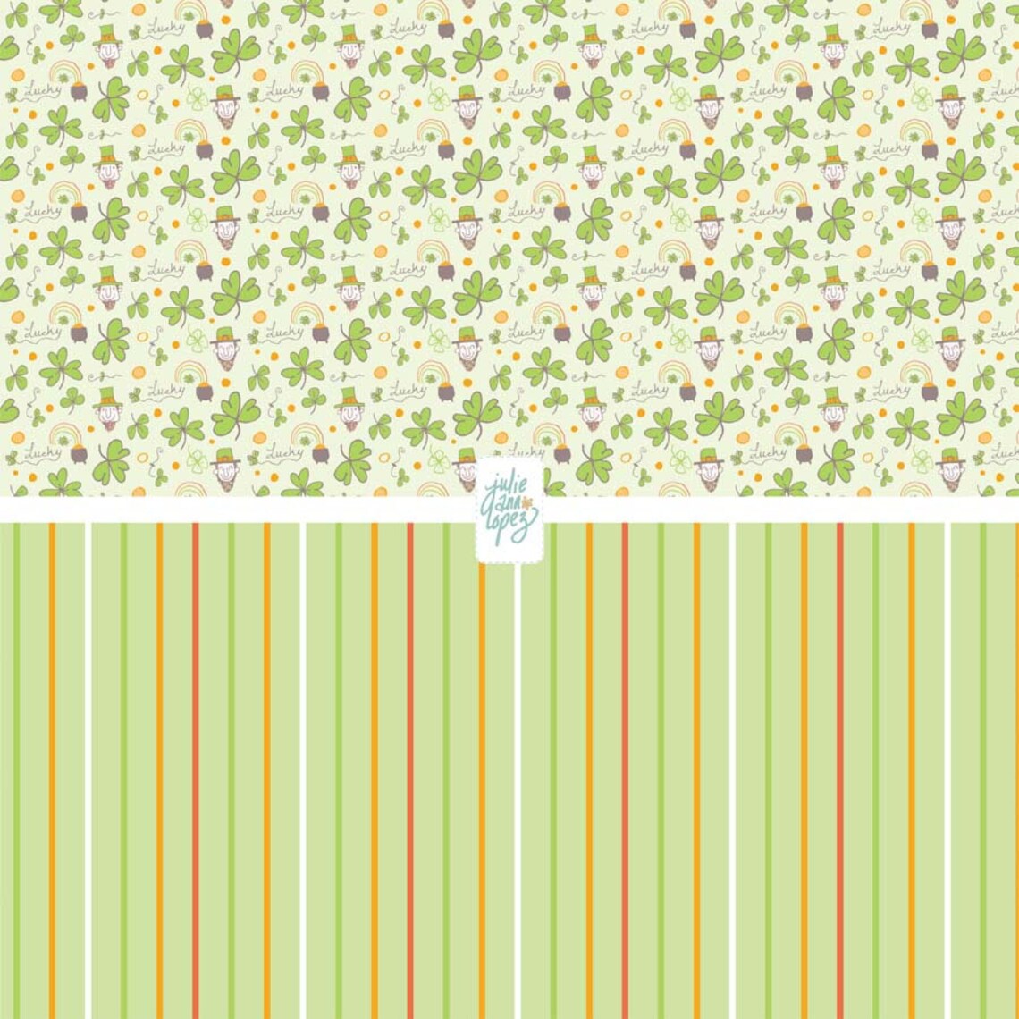 St Patrick's Day Printable Papers, Shamrock Digital Download Paper in ...