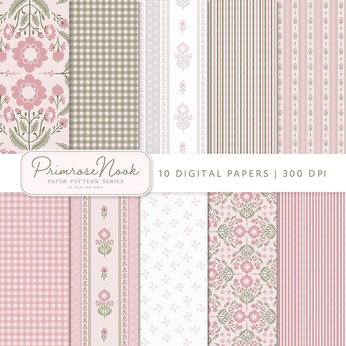 Primrose Nook Pattern Collection - Printable Papers / Digital Download ...