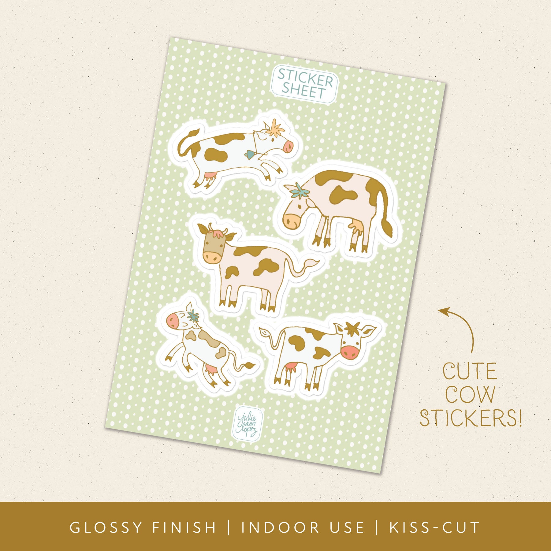 Gigi's Cows: Sticker Sheet - Etsy
