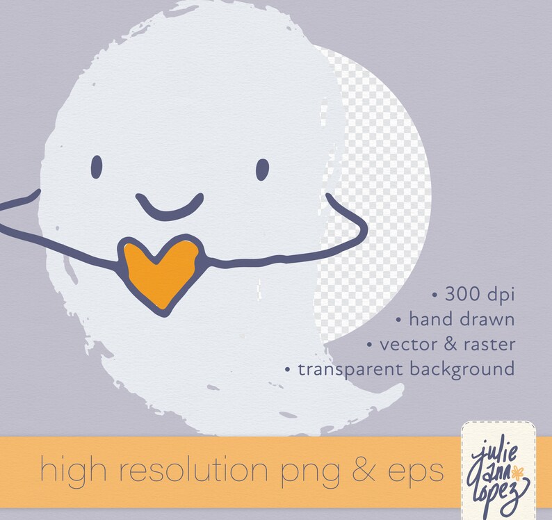 Friendly Ghost Clipart / Halloween/ Spooky-cute / Downloadable Clip Art ...