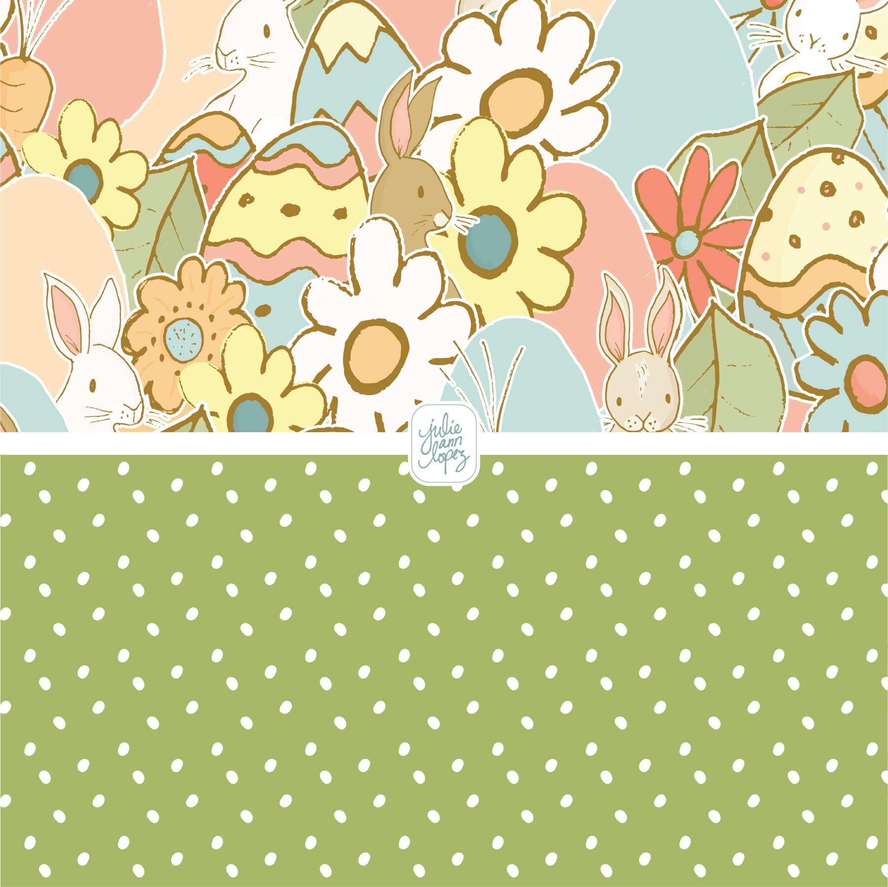 Spot the Bunnies Printable Papers, Springtime Digital Download Paper in ...