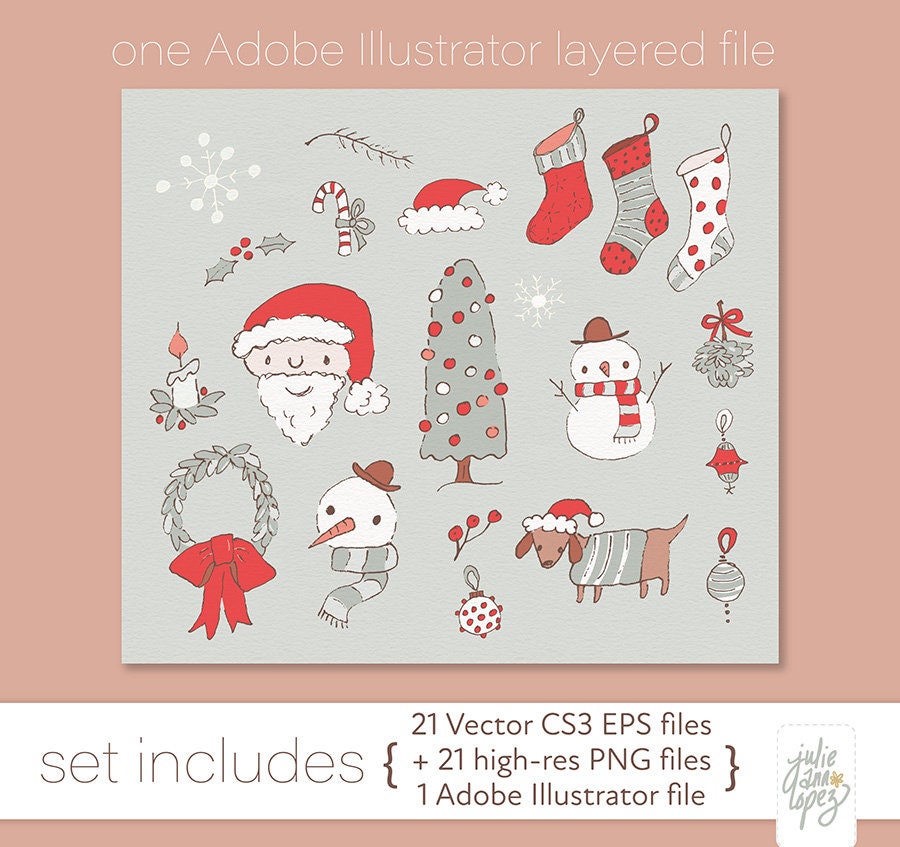 Christmas Clipart, Print-your-own, Digital Download, Santa, Frosty the ...