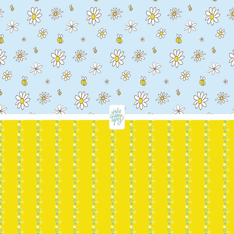Daisy Printable Papers, Flower Digital Download Paper in 12x12 Inches ...