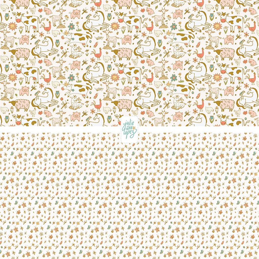 Country Farmhouse Printable Papers, Animal Digital Download Paper in ...