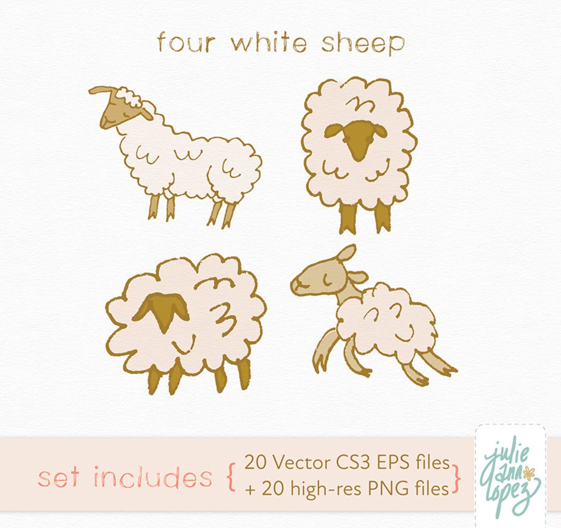 Sheep Clipart / Farm Animals / Downloadable Clip Art / Commercial Use ...