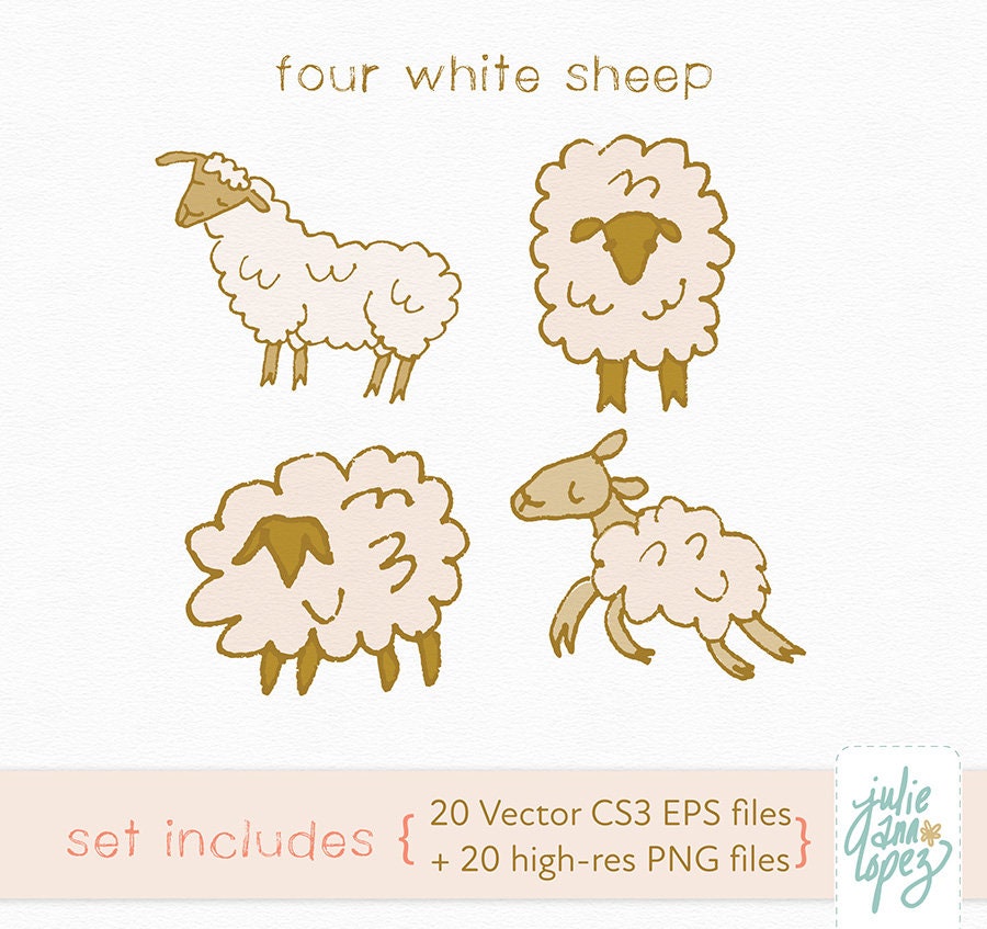 Sheep Clipart / Farm Animals / Downloadable Clip Art / Commercial Use ...