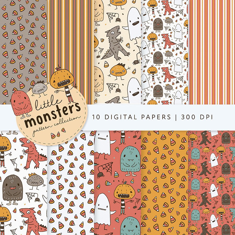 Monster Mash - Halloween Printable Papers / Digital Download Paper in ...