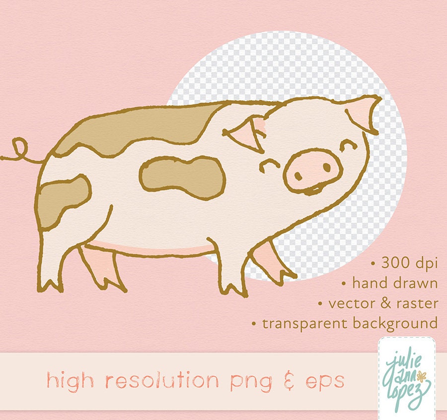 Pig Clipart / Farm Animals / Downloadable Clip Art / Commercial Use ...