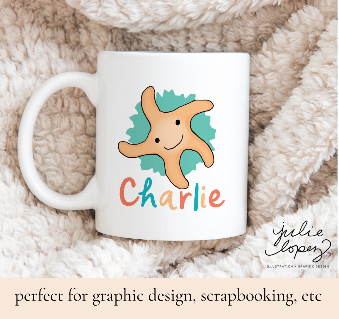 StarFish Clipart / funny clipart / sea art / silly starfish / | Etsy