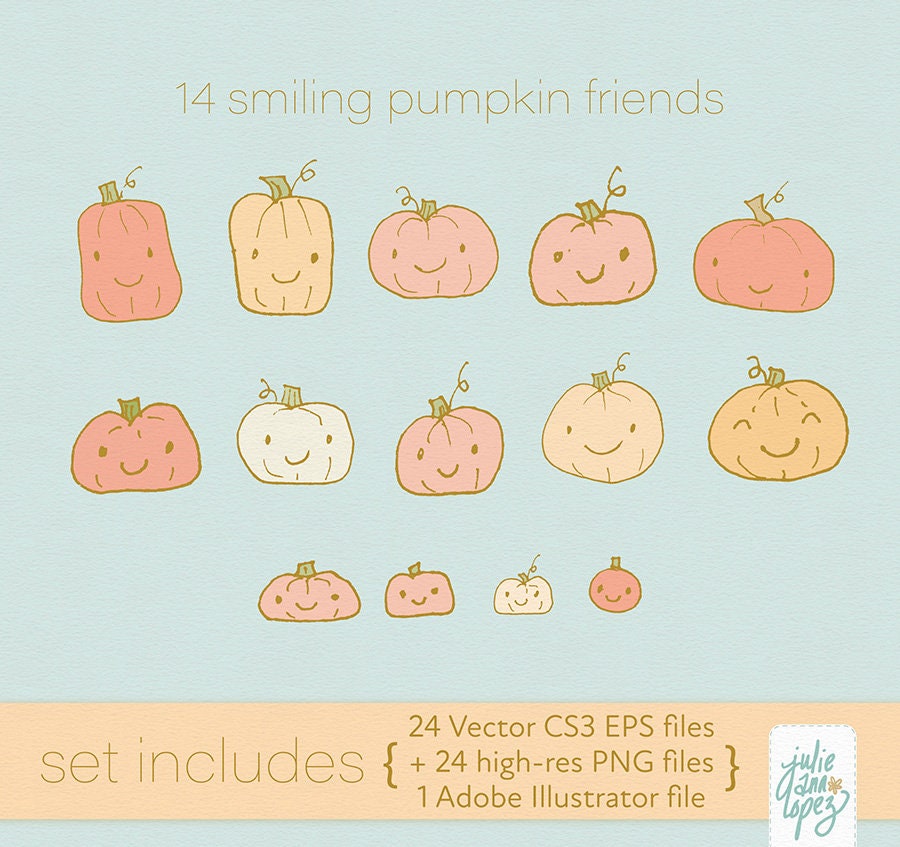 Pumpkin Friends Clipart / Autumn/ Fall / Downloadable Clip Art ...